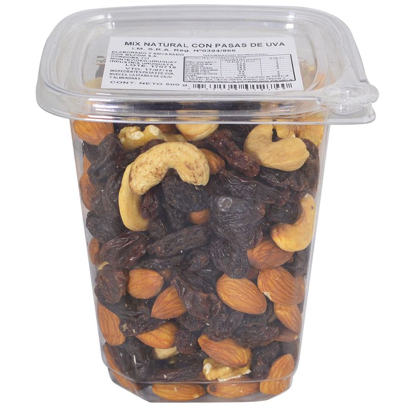 Mix frutos secos naturales y pasa morena 500 g - Devoto Hnos. S.A.