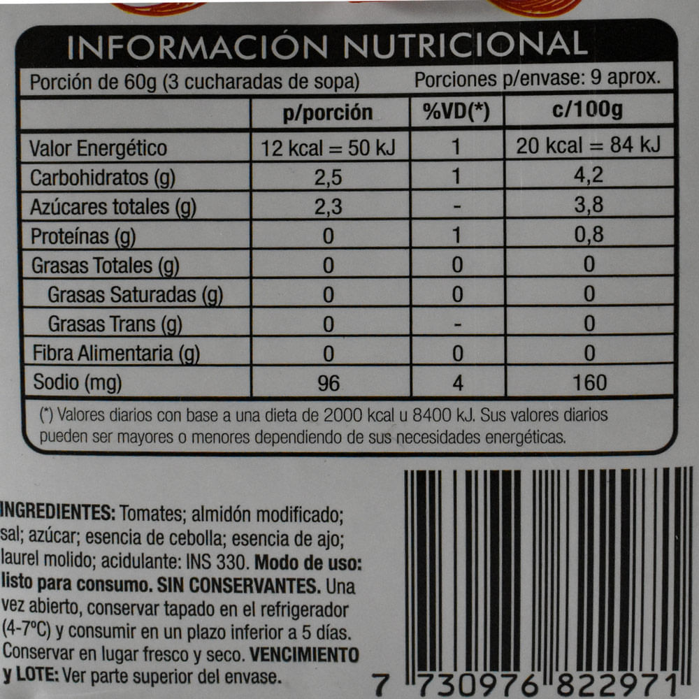 Salsa condimentada DON PERITA 510 g - Devoto Hnos. S.A.