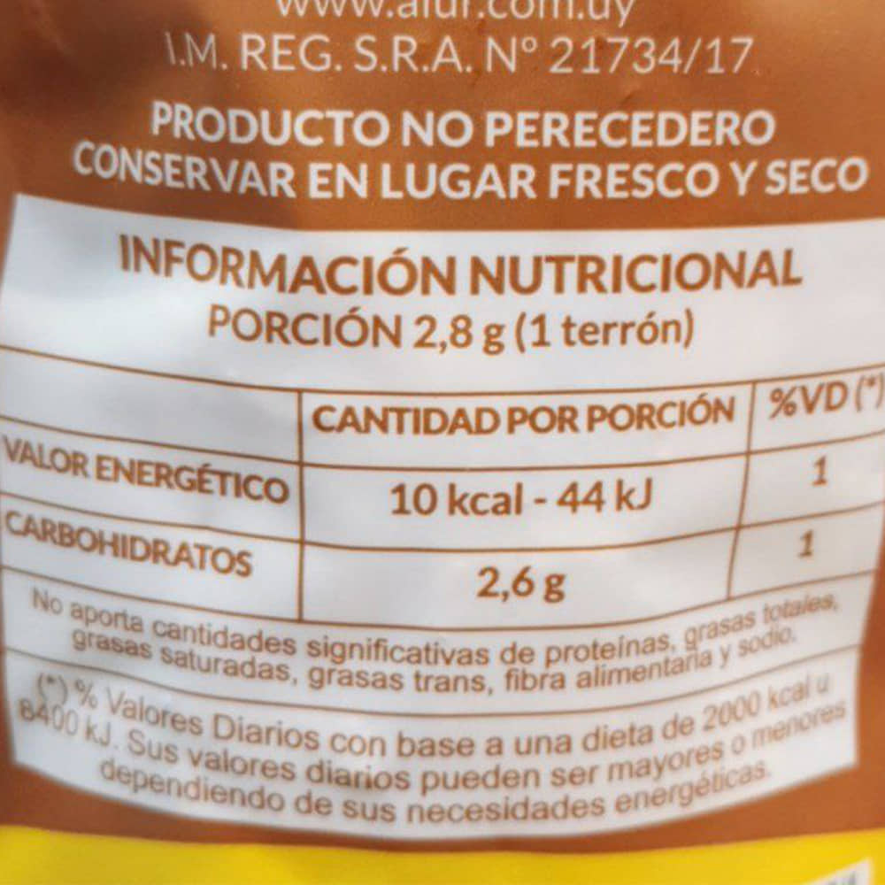 Azúcar rubia BELLA UNIÓN 180 terrones sin envoltorio - Devoto Hnos. S.A.