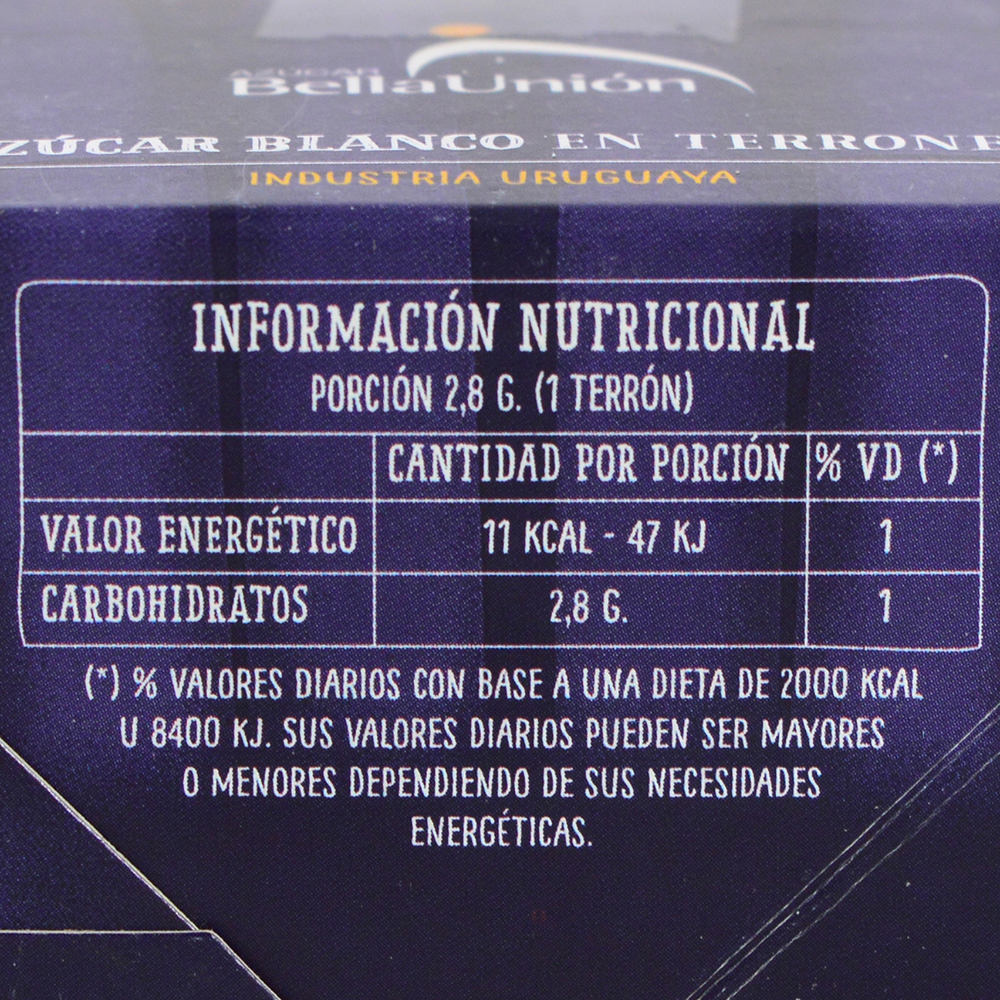 Azúcar BELLA UNIÓN 180 terrones 500 g - Devoto Hnos. S.A.