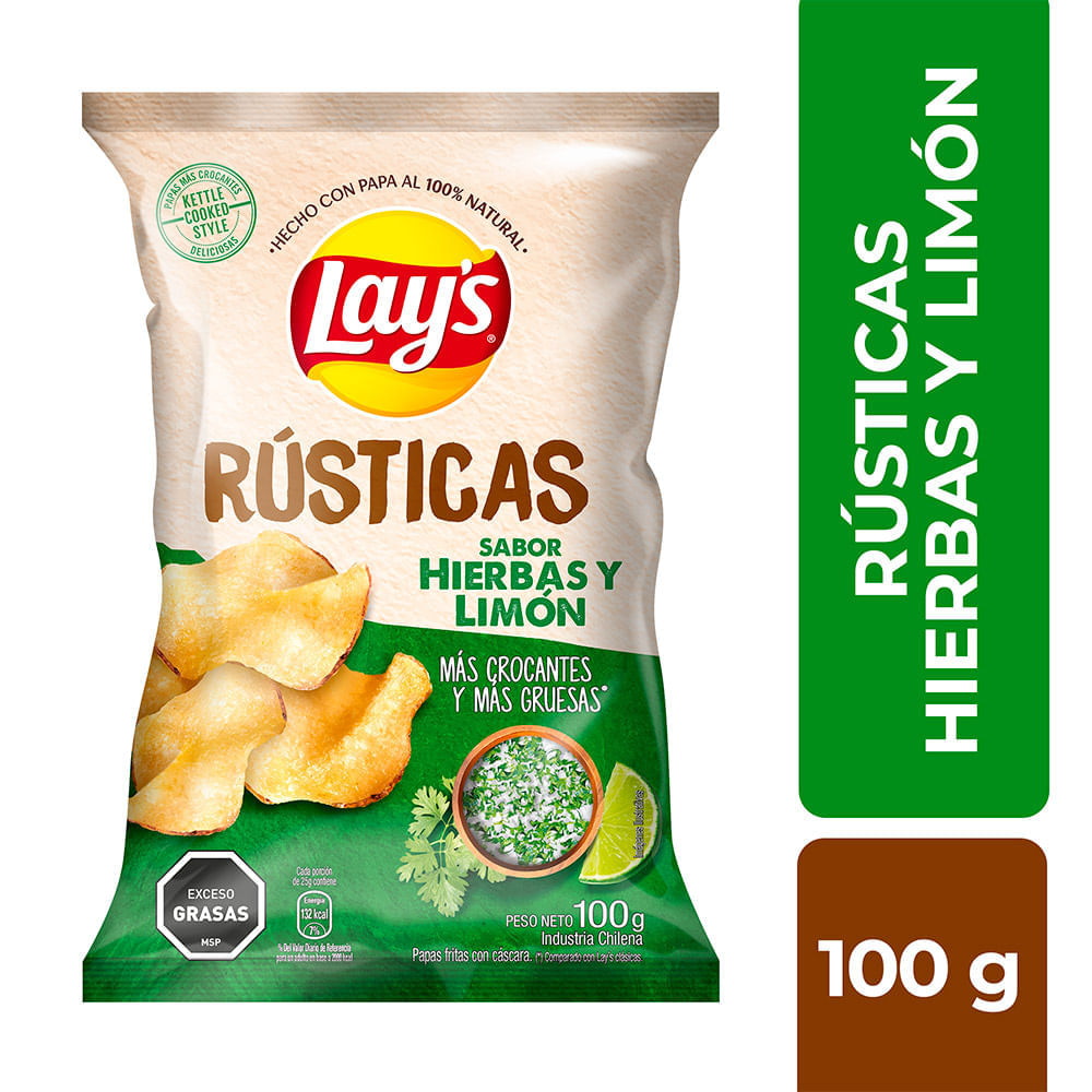 Papas fritas LAYS rusticas hierbas & limon 100 G - Devoto Hnos. S.A.