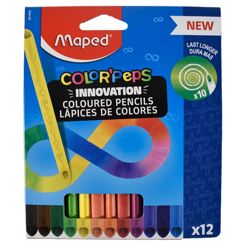 Lapices de colores MAPED Infinity 12 unidades - Devoto Hnos. S.A.