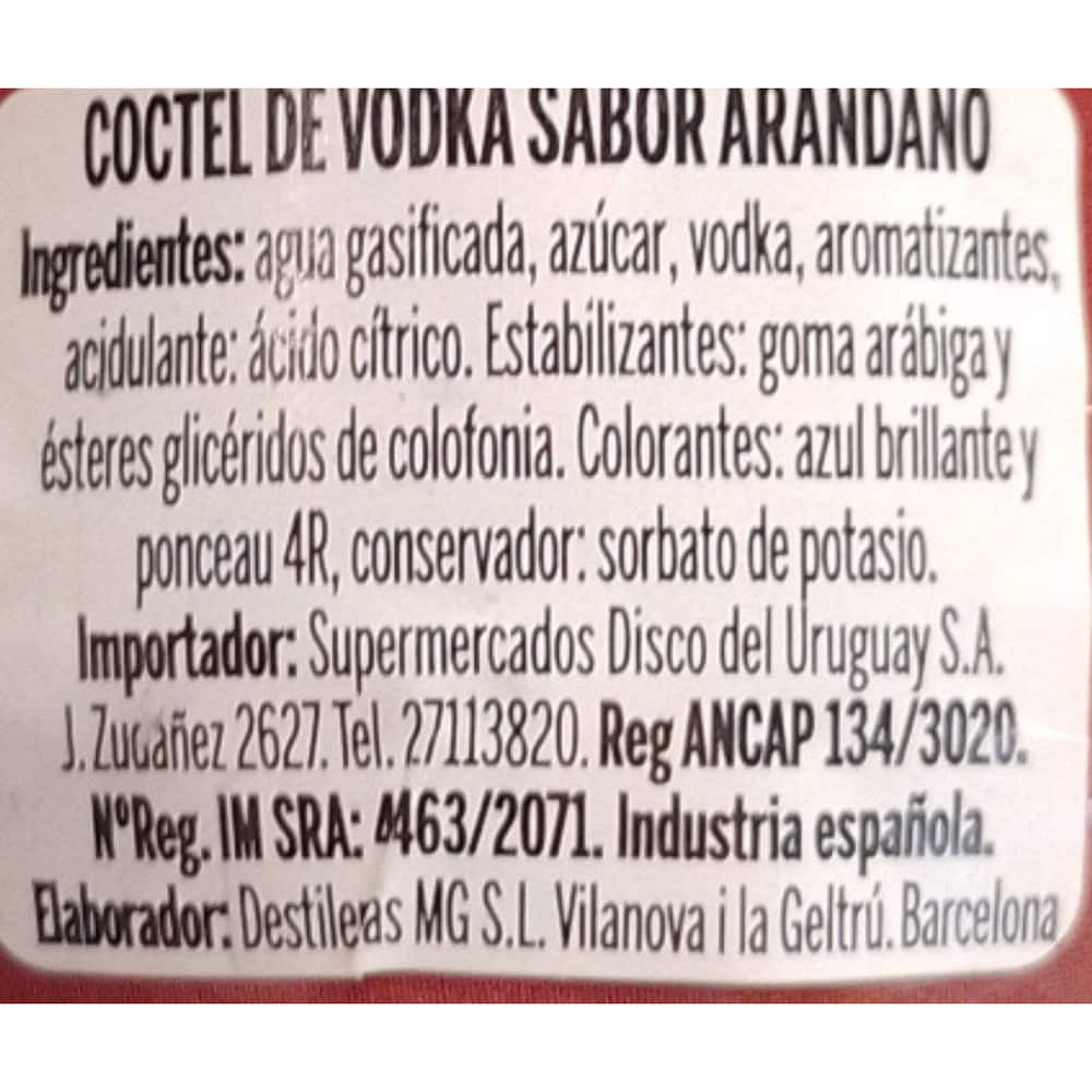 Bebida MG SPIRIT blueberry 275 ml - Devoto Hnos. S.A.