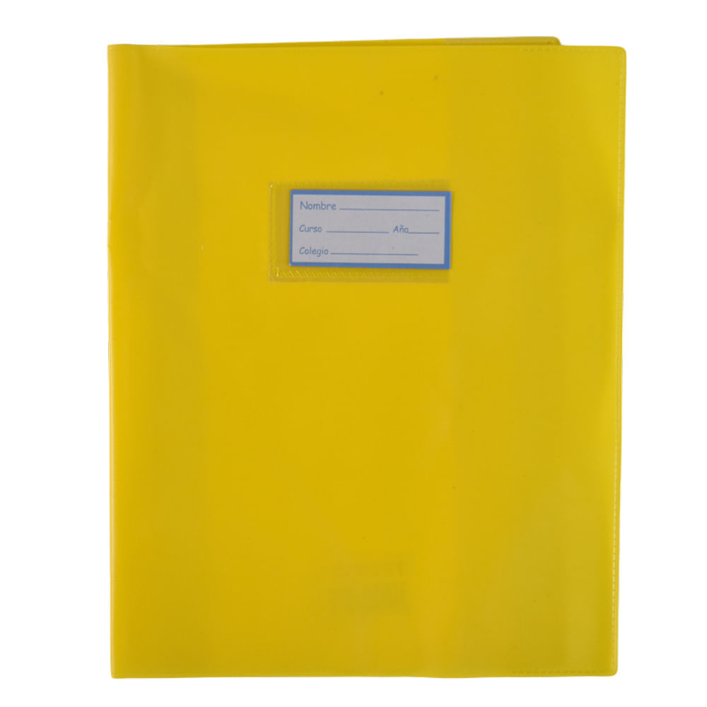 Forro para cuaderno en pvc amarillo - Devoto Hnos. S.A.