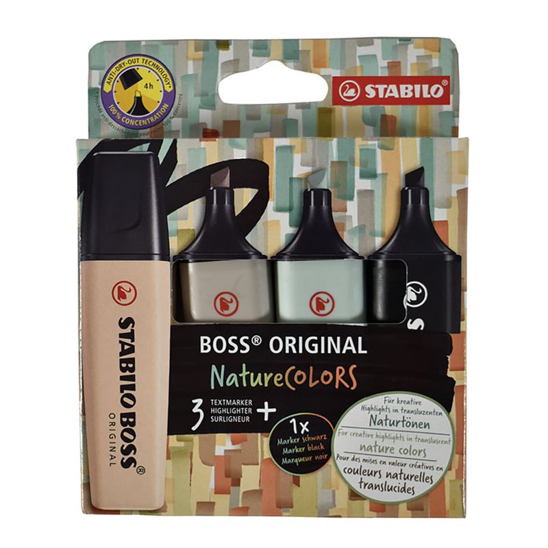 Resaltador STABILO Boss Nature Colors 4 unidades