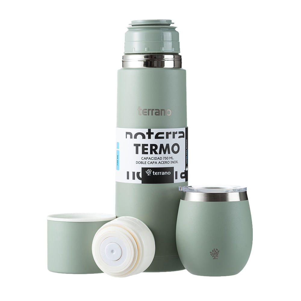 Kit termo 750 ml+mate con tapa oliva - Devoto Hnos. S.A.