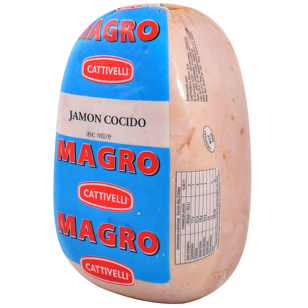 Jamón Cocido Magro CATTIVELLI x 50 g - Devoto Hnos. S.A.
