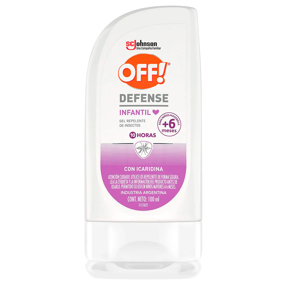 Repelente OFF Defense Infantil Gel 100 ml - Devoto Hnos. S.A.