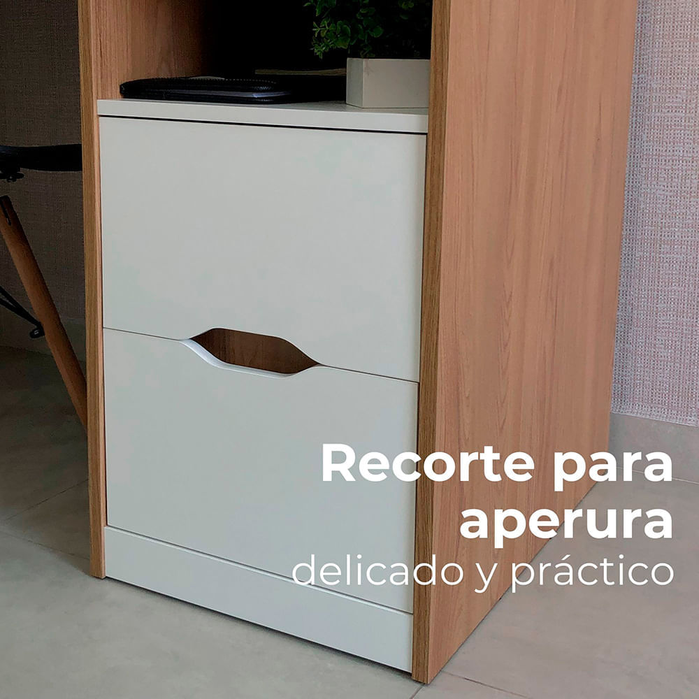 Escritorio Florence Blanco/Olmo 142x67x75 cm - Devoto Hnos. S.A.