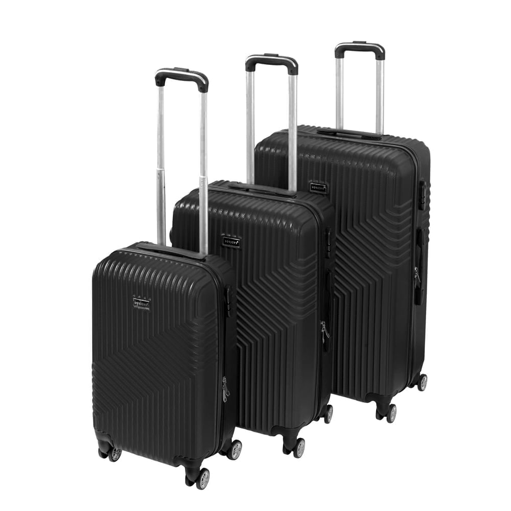 Set de 3 valijas abs borders negra - Devoto Hnos. S.A.