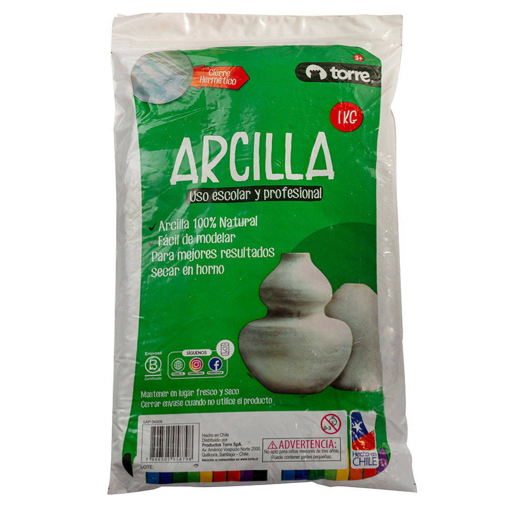 Arcilla Natural TORRE 1 kg - Devoto Hnos. S.A.