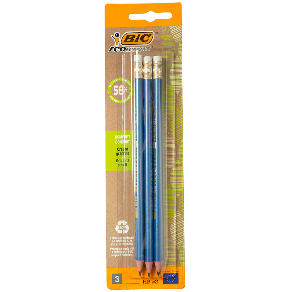 Lápiz BIC triangular con goma 3 un. - Devoto Hnos. S.A.