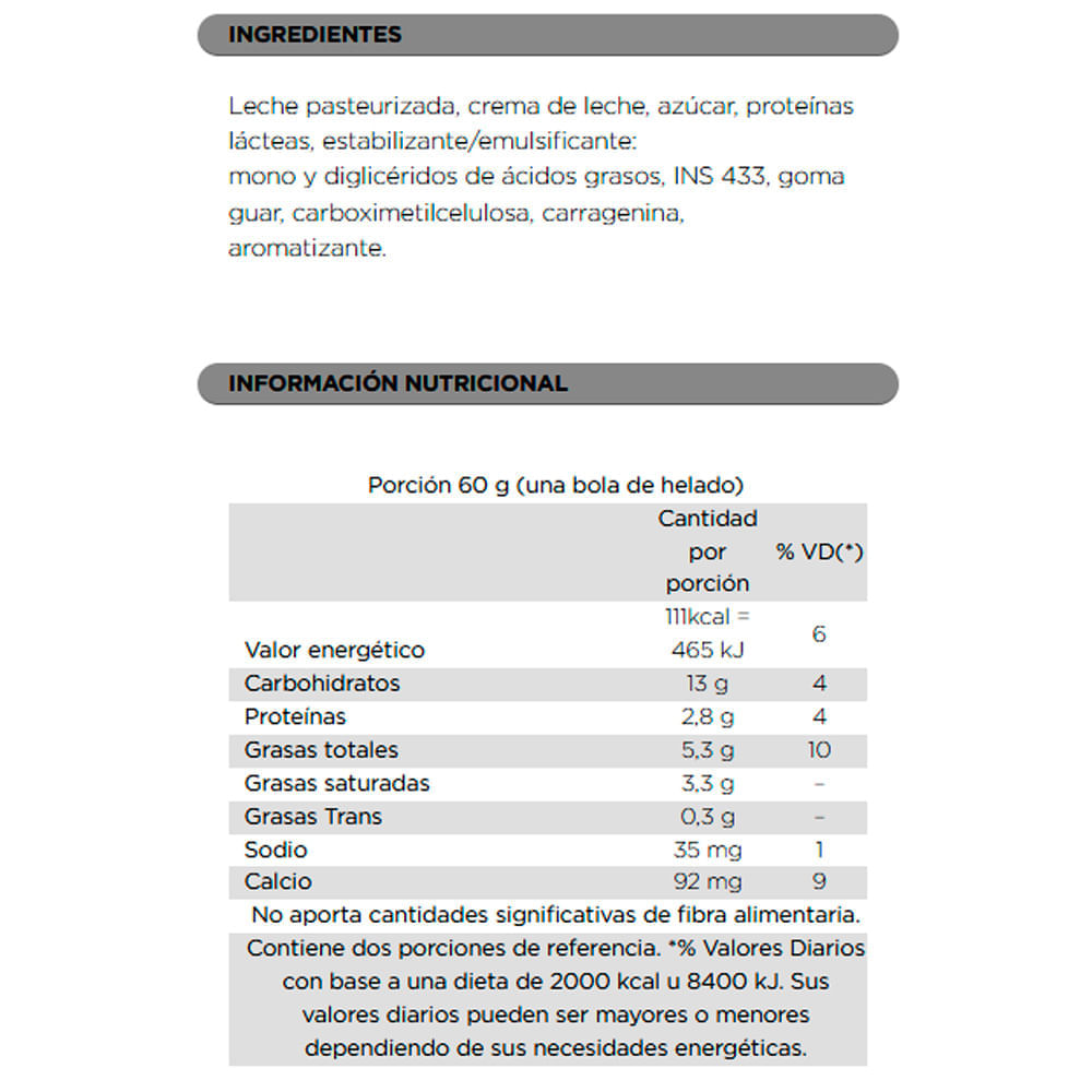 Helado CONAPROLE vainilla 2 L - Devoto Hnos. S.A.