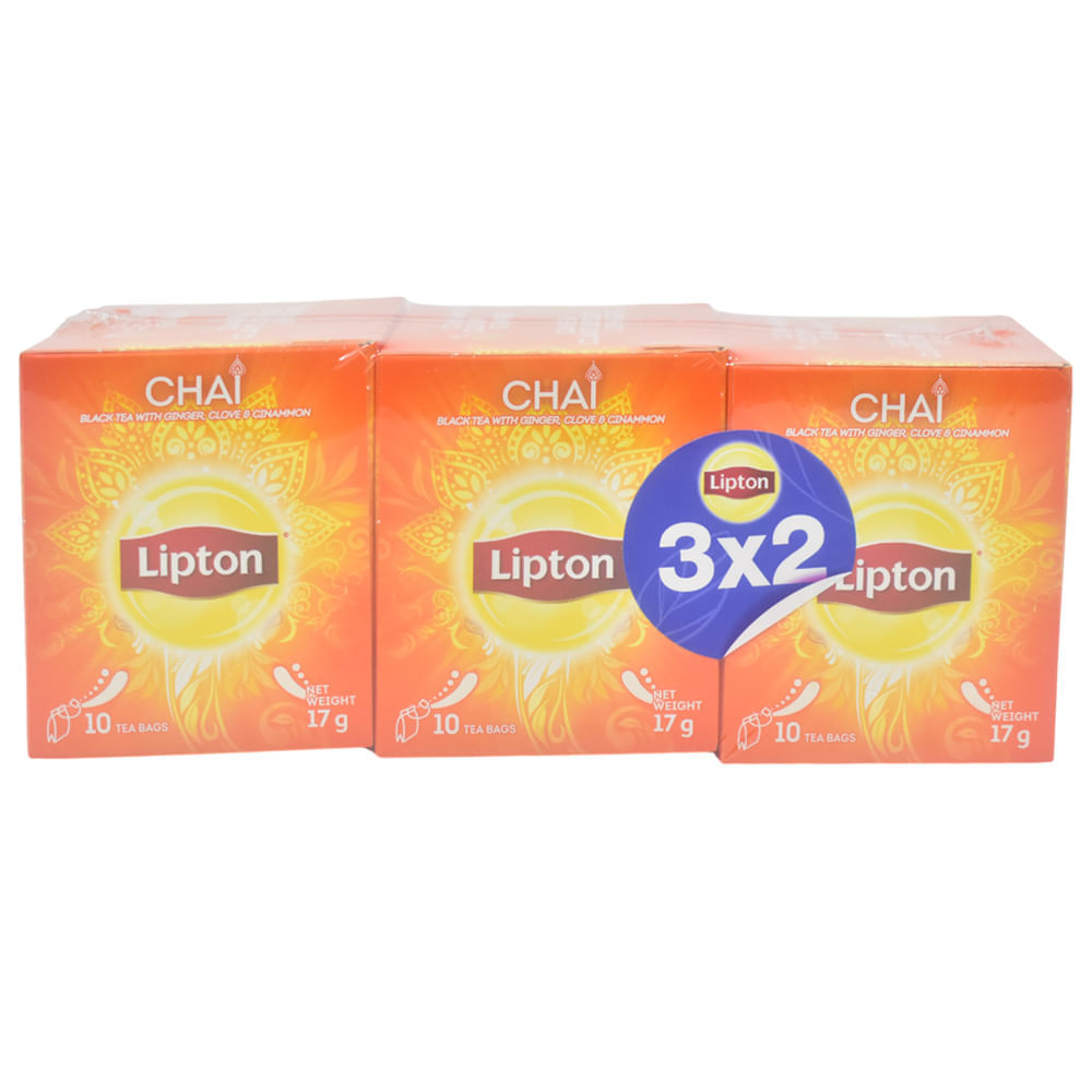 Pack 3 x 2 Té LIPTON Chai 10 Sobres - Devoto Hnos. S.A.