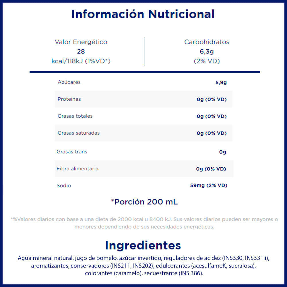 Agua SALUS Frutté Pomelo 600 ml - Devoto Hnos. S.A.